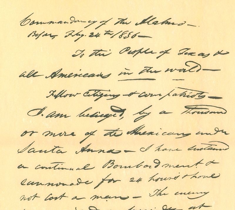 Travis "Victory or Death" letter from The Alamo 1836 TEXAS – store ...