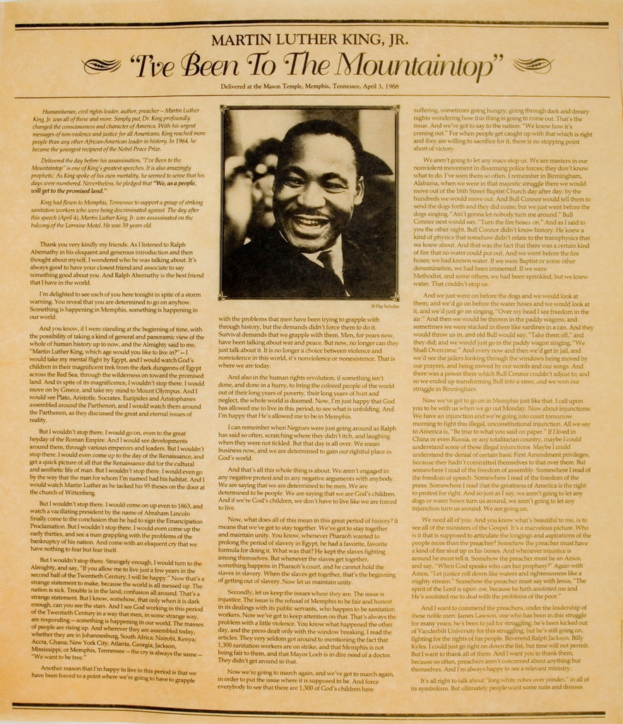 Dr. Martin Luther King Jr. - I've Been to the Mountaintop, 1968 – store ...