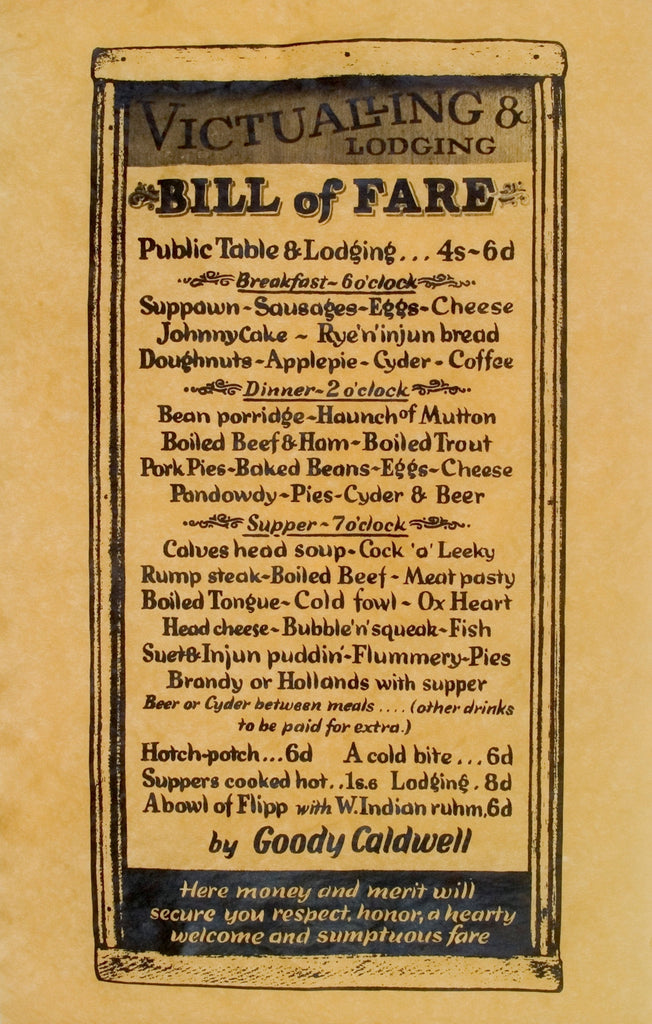 Typical Colonial Menu