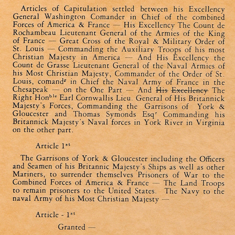 Articles of Capitulation Pictorial 1781 – store.ushistory.org