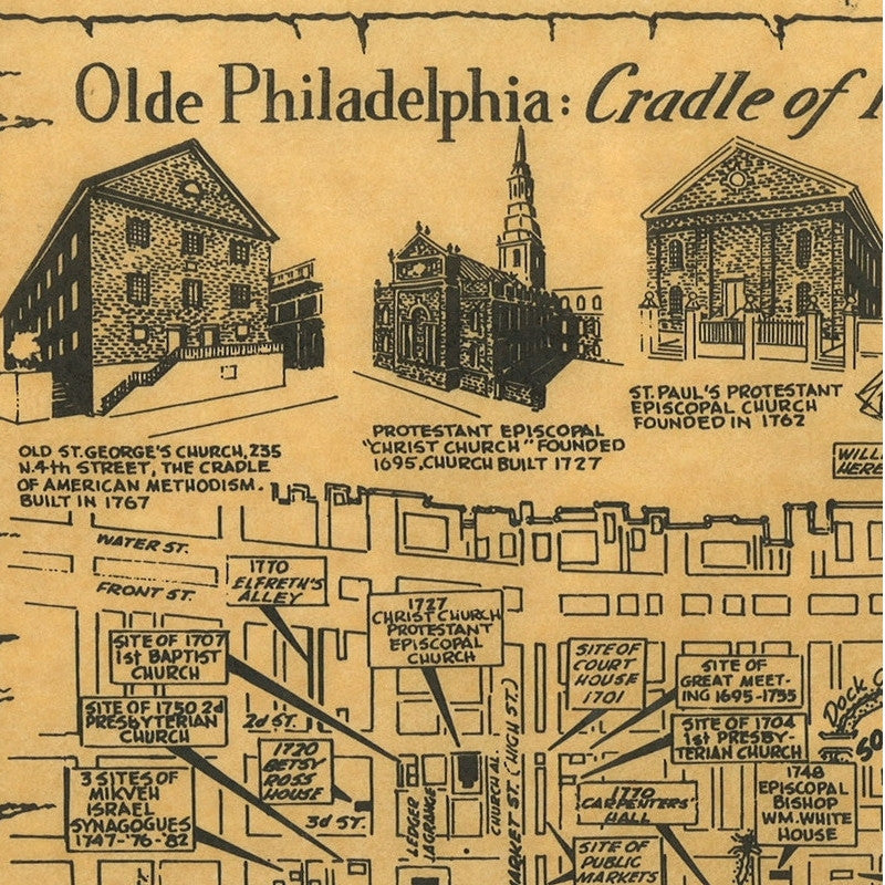 Cradle of Religious Freedom Map - Philadelphia Churches – store ...