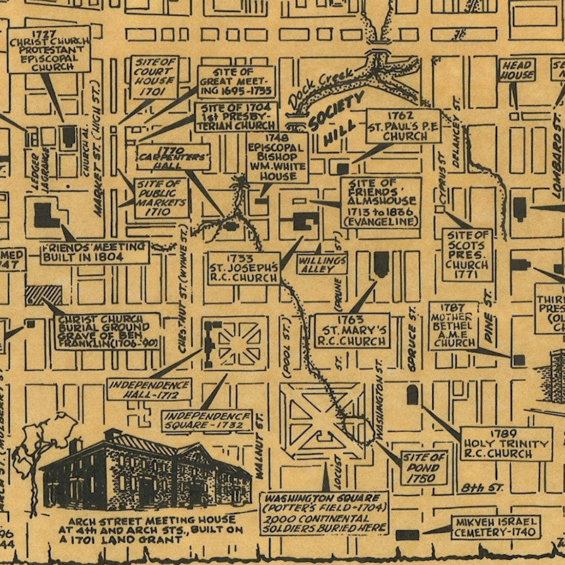 Cradle of Religious Freedom Map - Philadelphia Churches – store ...