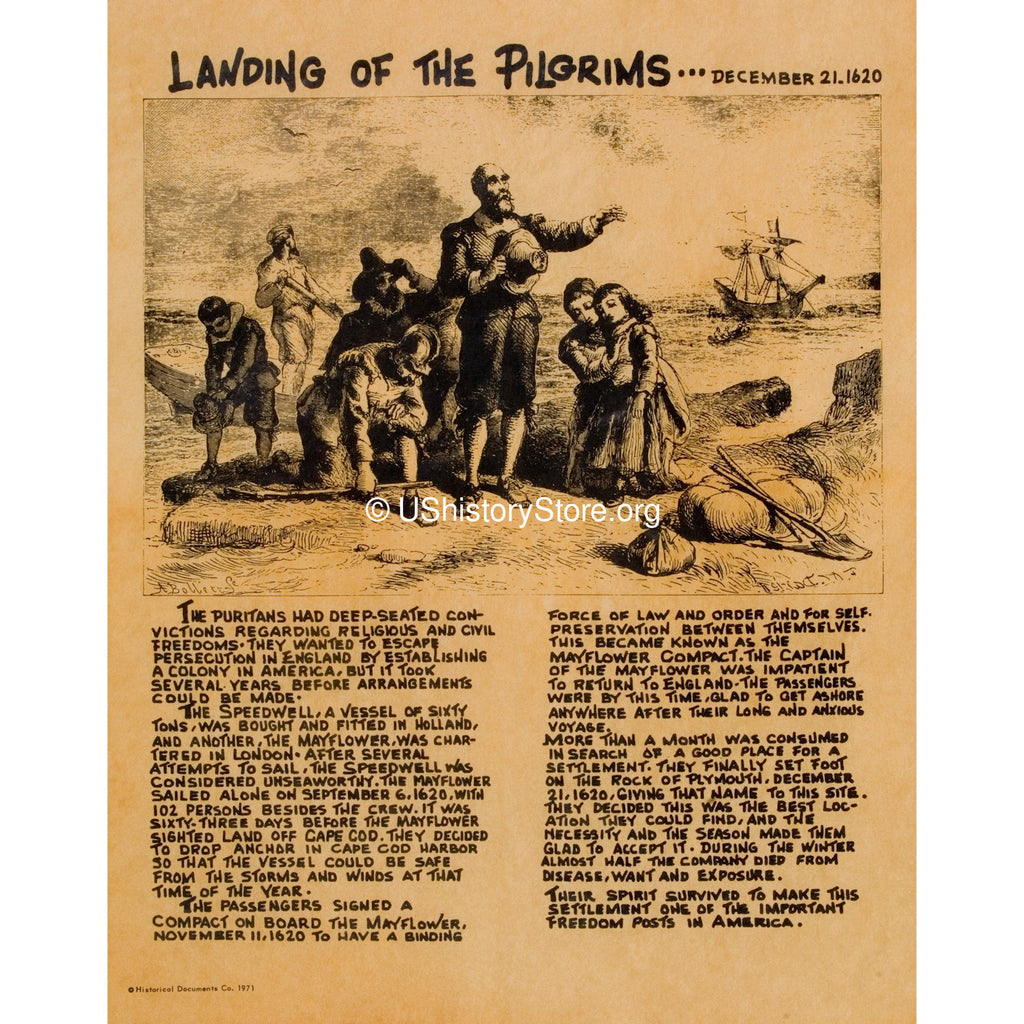 Landing of the Pilgrims 1620 – store.ushistory.org
