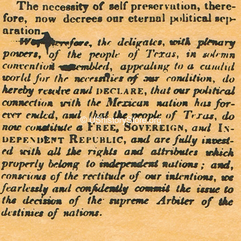 Texas Declaration of Independence – store.ushistory.org