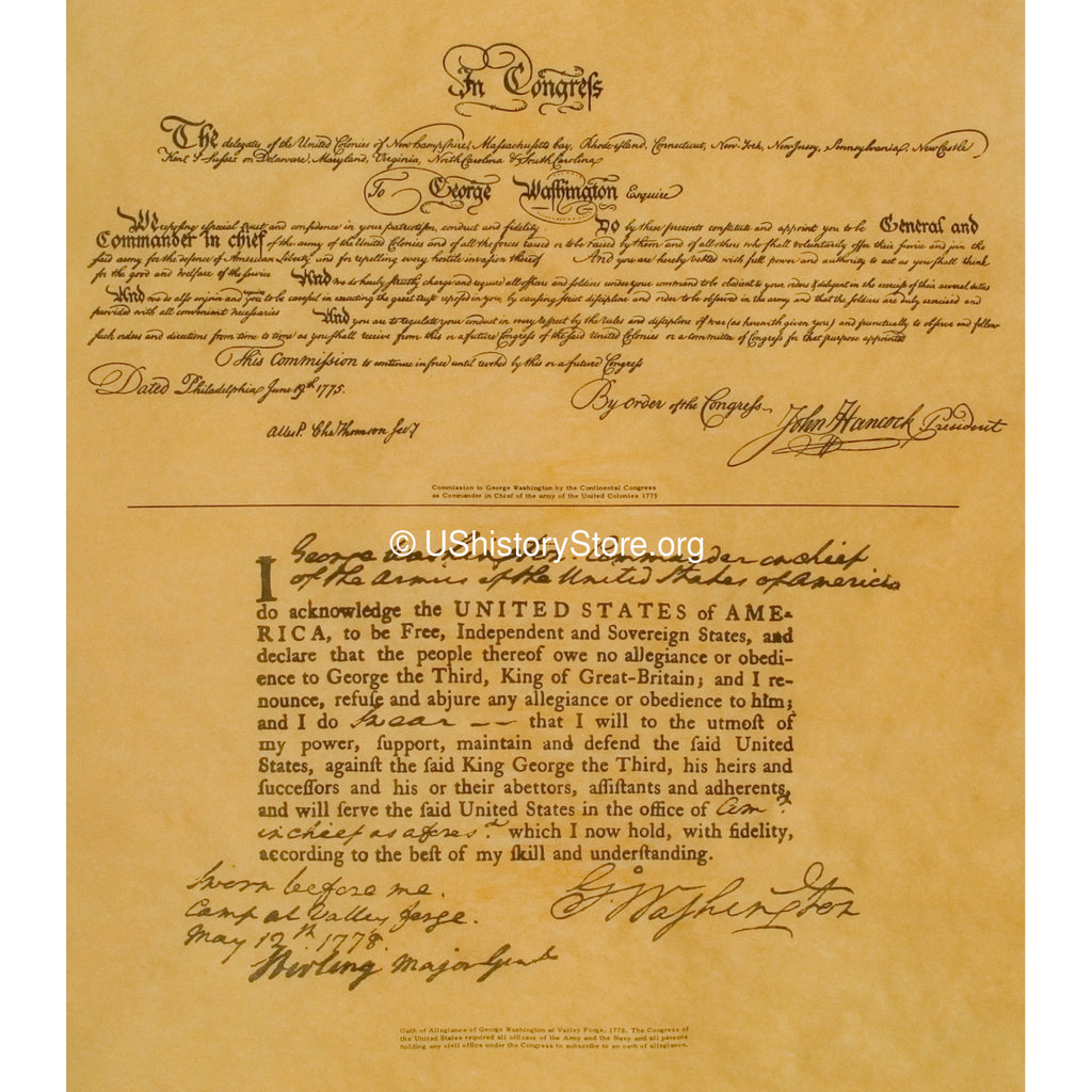 George Washington - Commission & Oath – store.ushistory.org